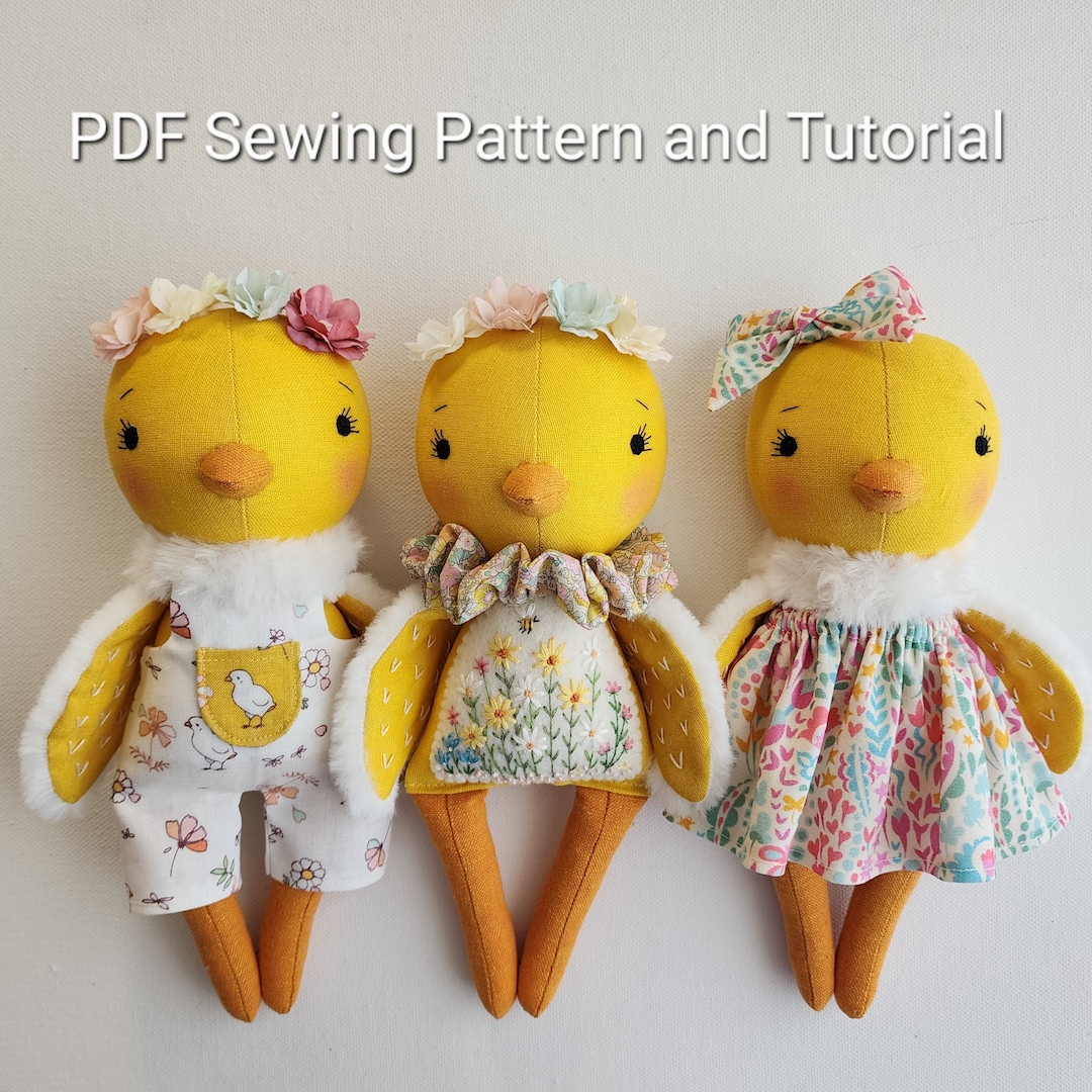 Easter Chick Sewing Pattern Stuffed Chick DIY Easter or Baby Shower ...