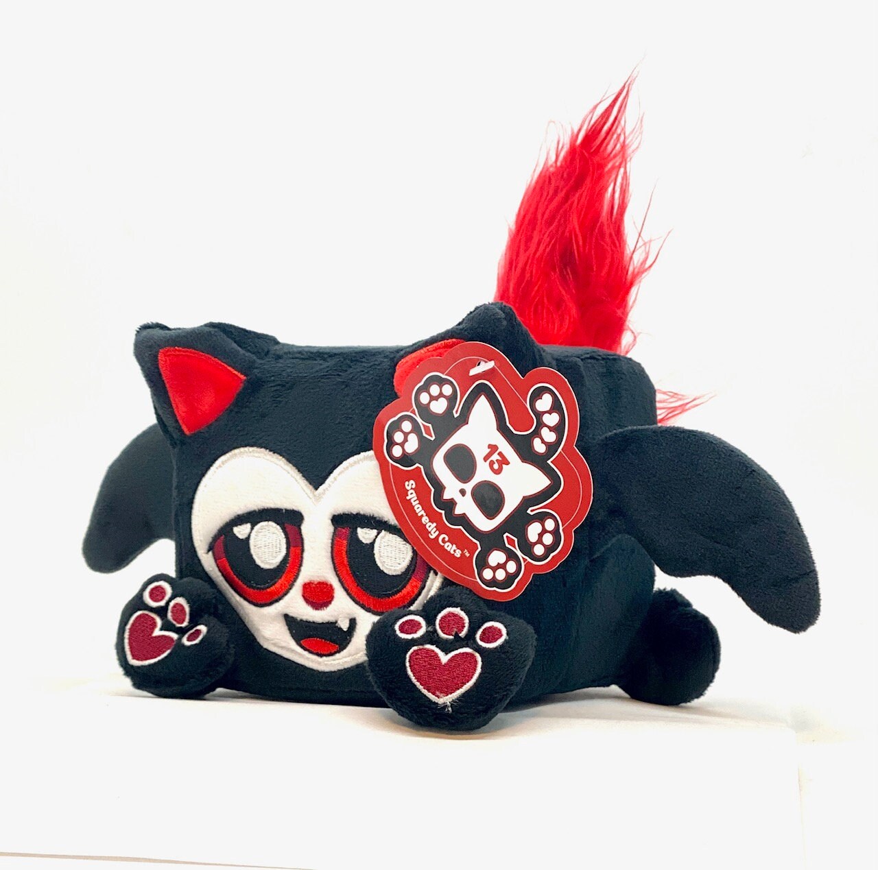Lucky 13 (BAT LUCK) the Black Bat Cat Plush Kitty by Squaredy Cats is a ...