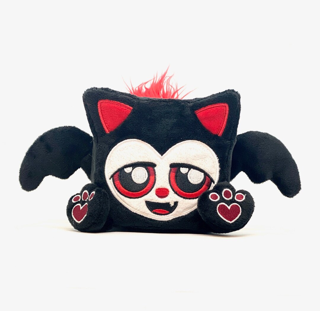 Lucky 13 (BAT LUCK) the Black Bat Cat Plush Kitty by Squaredy Cats is a ...