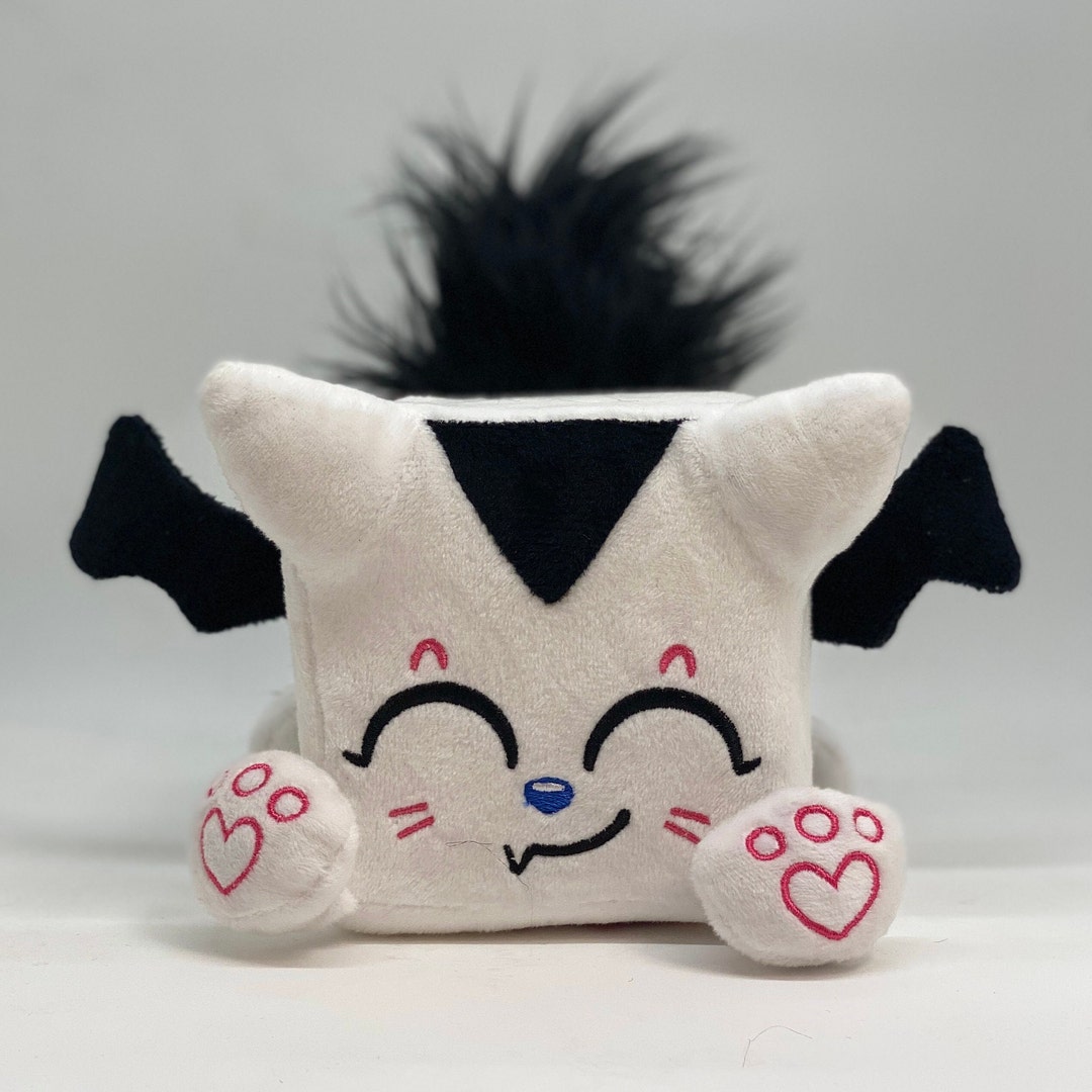 Batsy the Spoopy Cute White and Black Bat Plush Kitty by Squaredy Cats ...