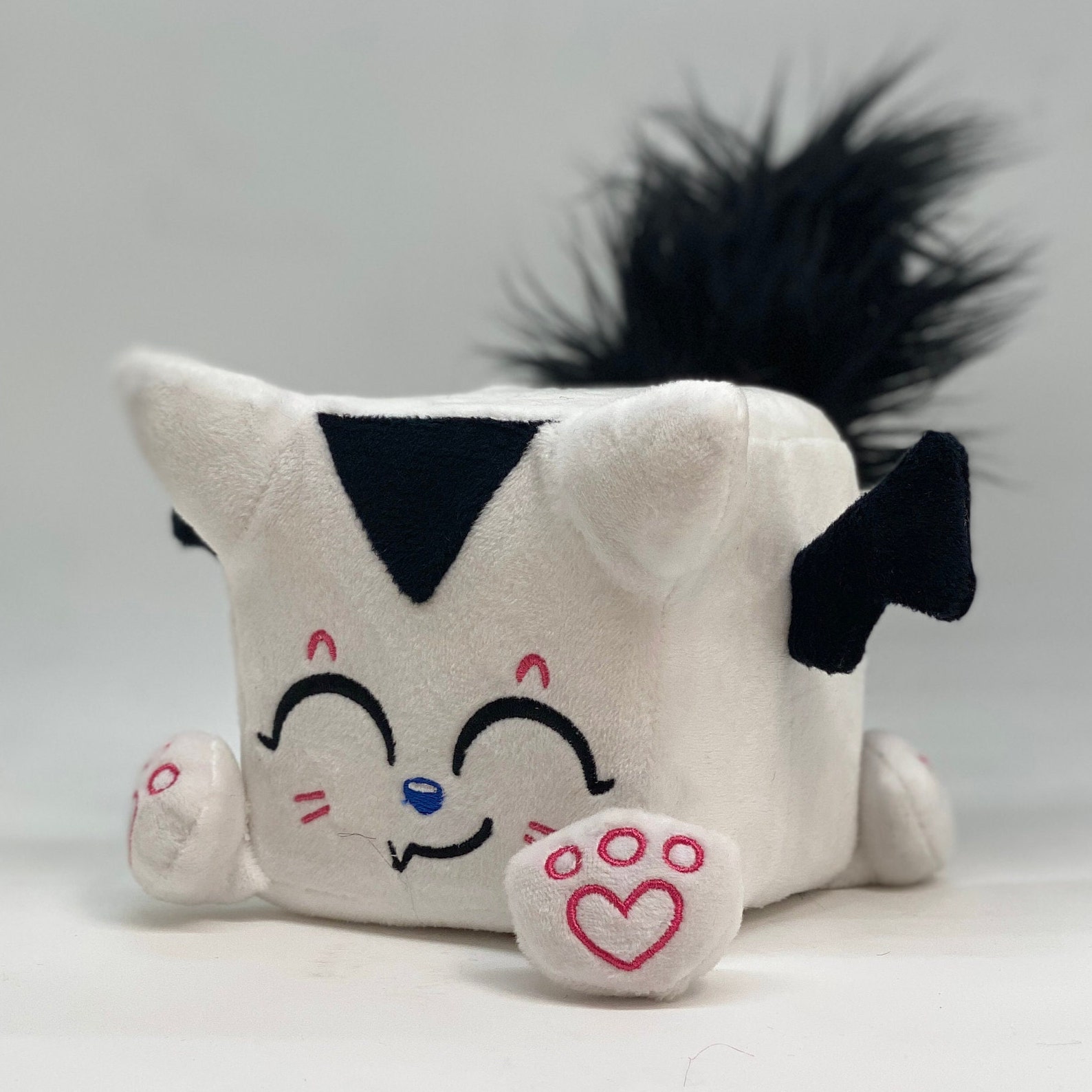 Batsy the Spoopy Cute White and Black Bat Plush Kitty by - Etsy