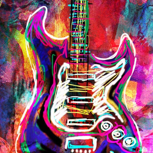 Guitar Art Print Music Art Rock N Roll Instrument Art - Etsy