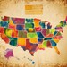 United States Map Art United States Painting US watercolor | Etsy