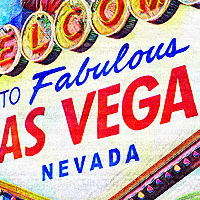 Las Vegas Sign Art Print, Viva Vegas Art, LV Artwork 16x24" Photopaper ...