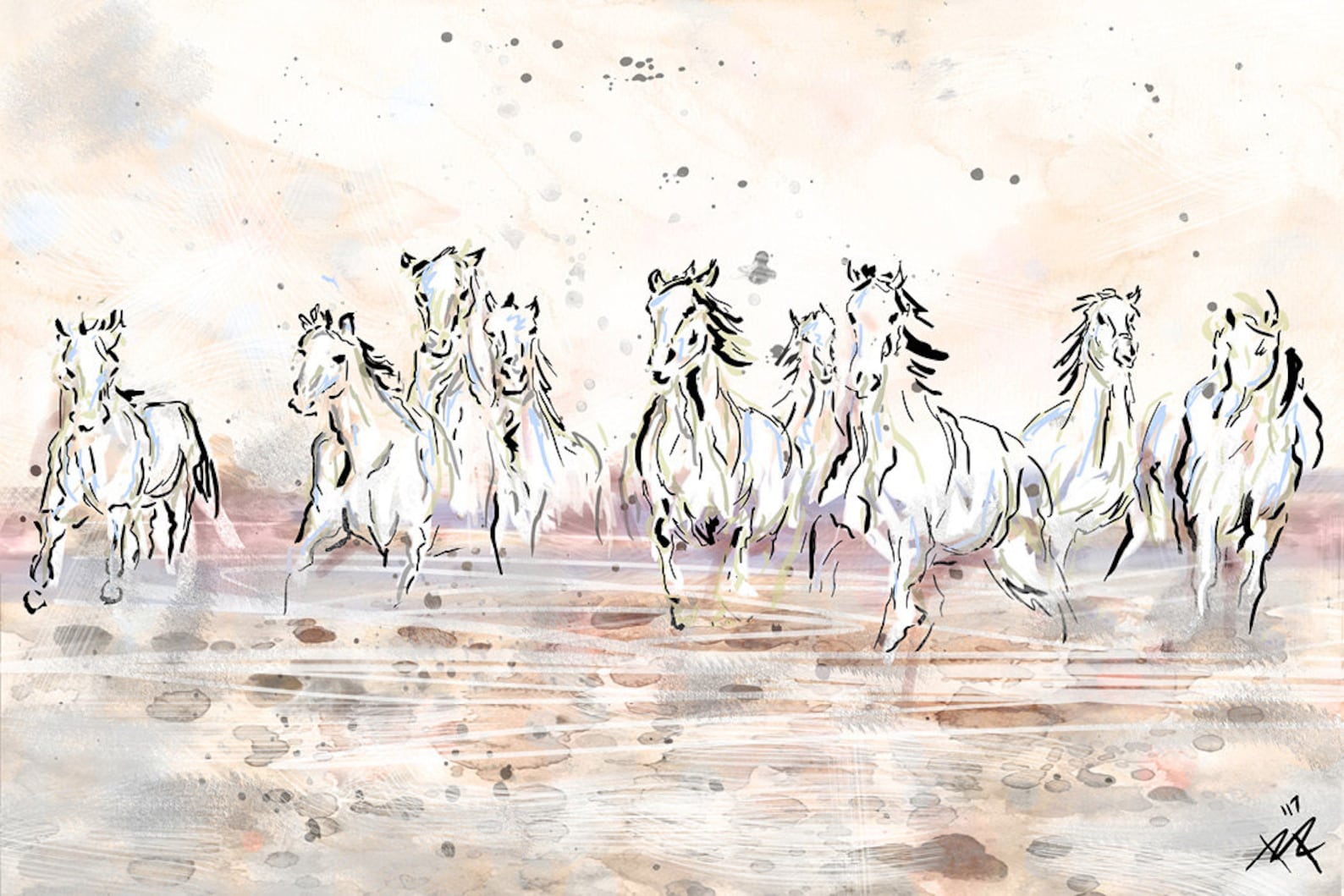 Horses Running Art, Wild Horses Print, Horse Wall Art - Etsy