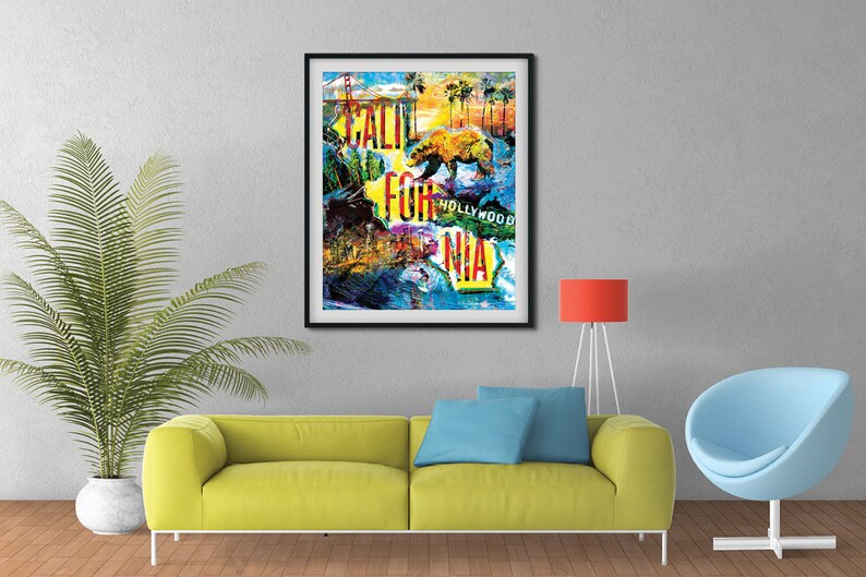 California Art Cali Art Print State Painting - Etsy