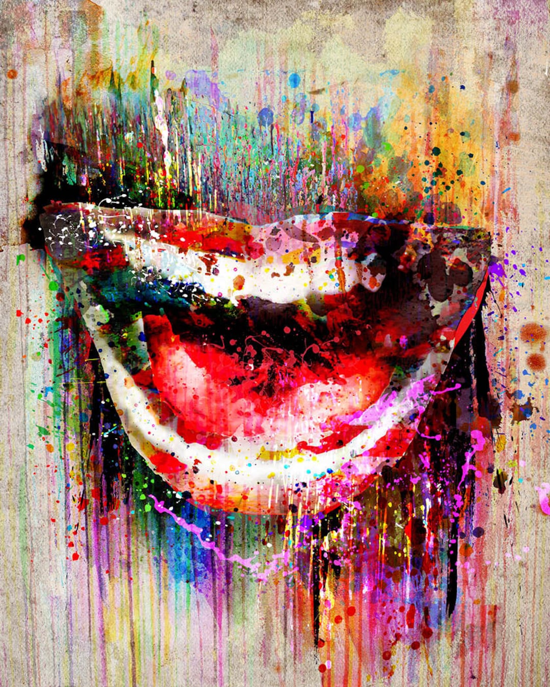 Smile Artwork, Mouth Art Print, Lips Painting - Etsy