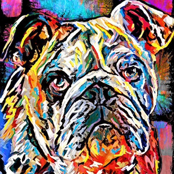 Bulldog Painting - Etsy
