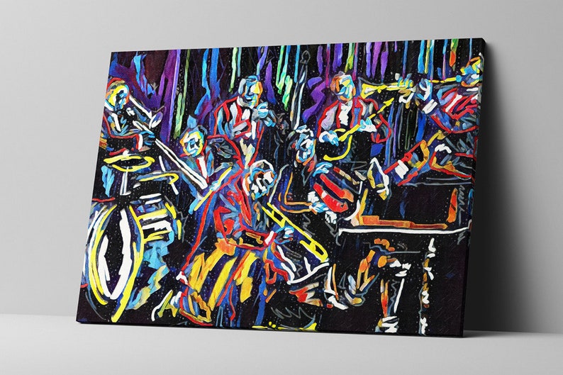 Jazz Art Jazz Band Canvas Jazz club painting | Etsy