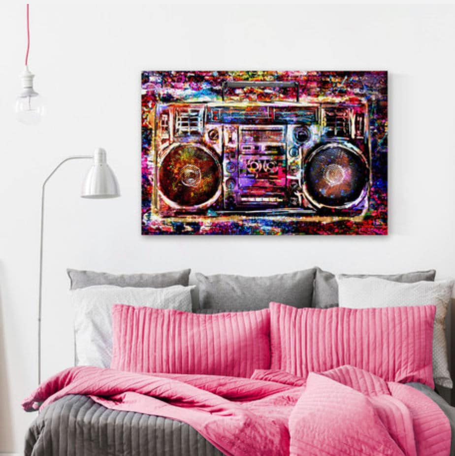 Boombox Art Music art Radio Canvas Stereo Painting | Etsy