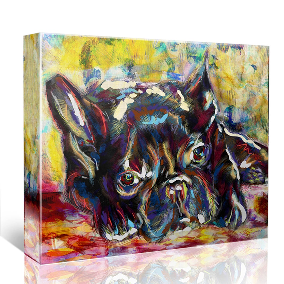 French Bulldog Art, Frenchie Canvas, Frenchie Painting, Dog Painting ...