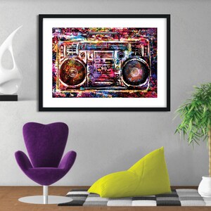 Boombox Art Print, Music Art, Radio Artwork - Etsy