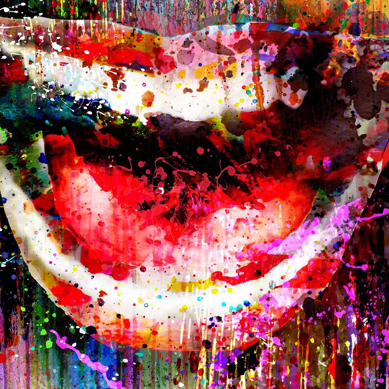 Smile Artwork Mouth Art Print Lips Painting - Etsy
