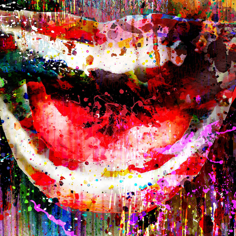 Smile Painting Mouth Canvas Print Lips Wall Art - Etsy