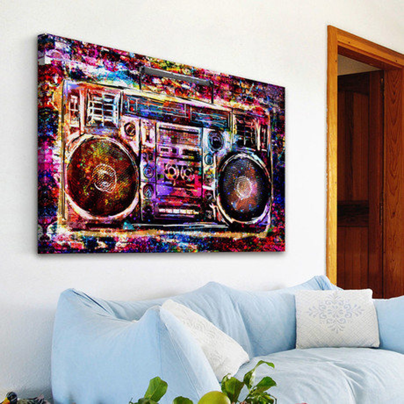 Boombox Art Music Art Radio Canvas Stereo Painting - Etsy
