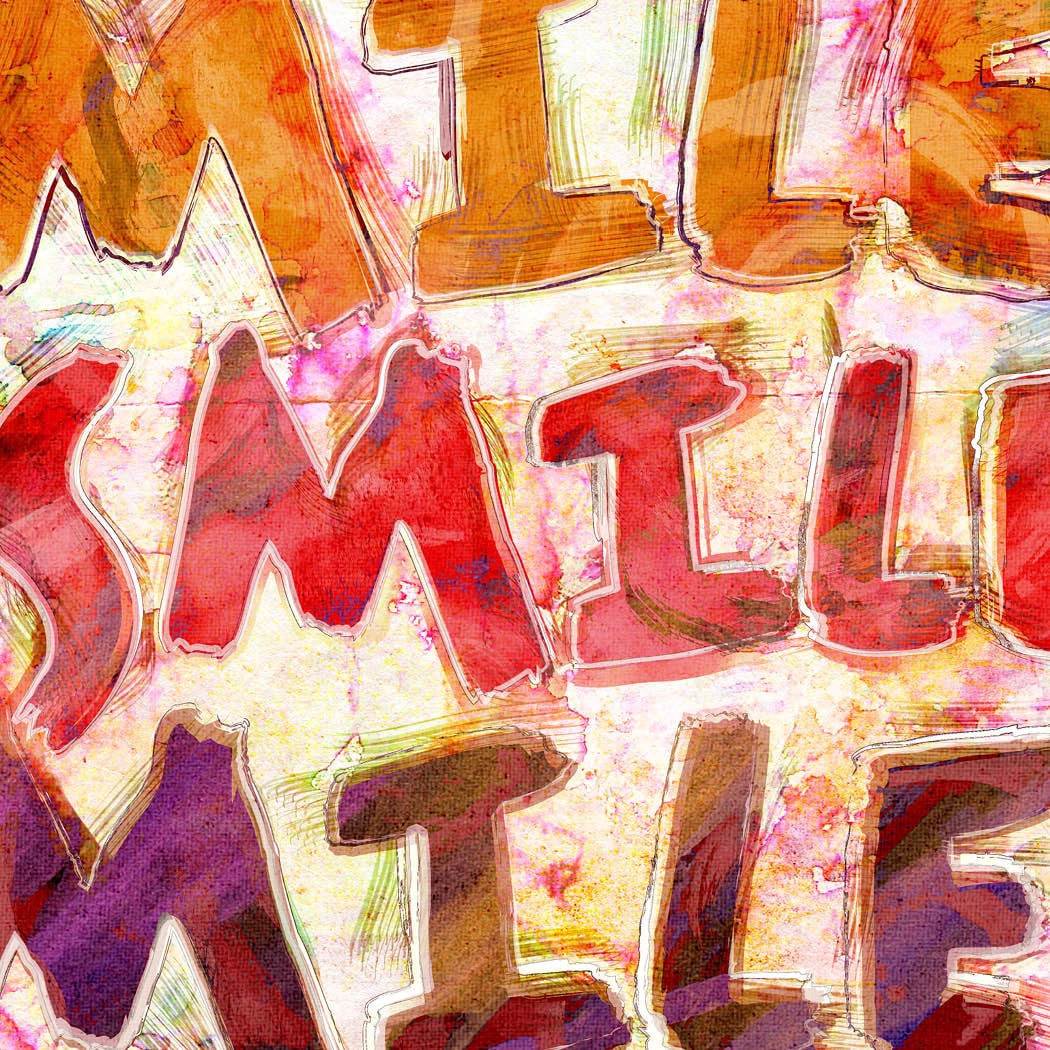 Smile Smile Smile Art Quote Painting Blissful Saying Art - Etsy