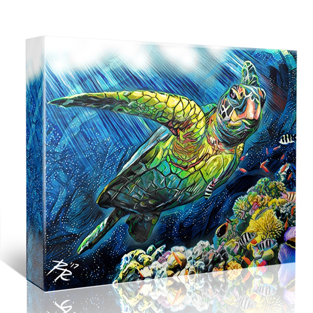 Sea Turtle Art Ocean Canvas Art Turtle Painting Canvas Print | Etsy