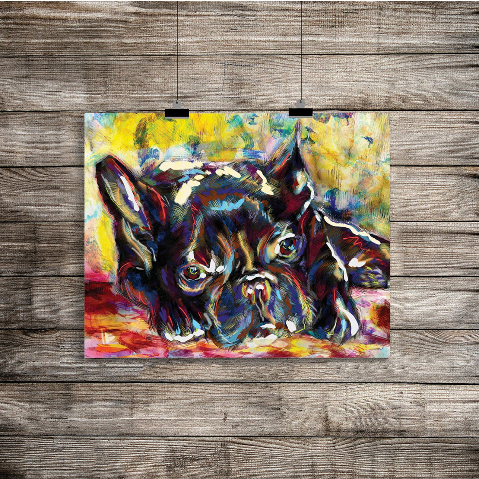 French Bulldog Art, Frenchie Art Print, Bulldog Painting, Dog Painting ...