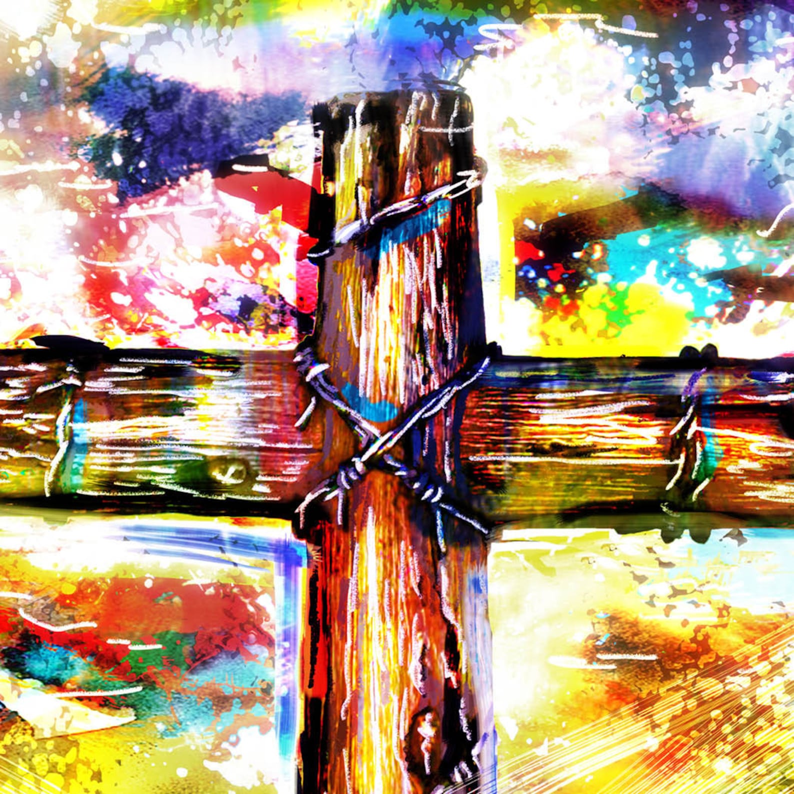 Christian Cross Art Print Cross Art Christian Painting - Etsy