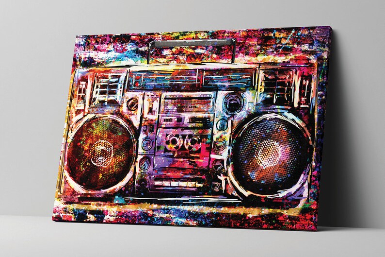 Boombox Art Music Art Radio Canvas Stereo Painting - Etsy