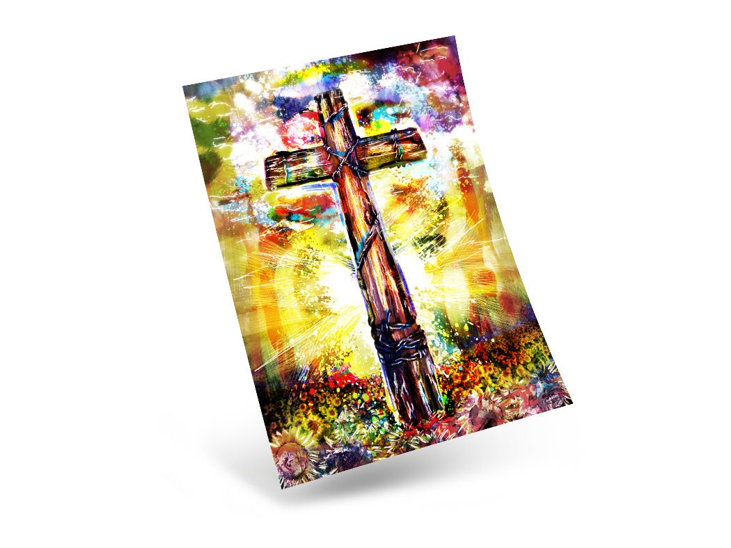 Christian Cross Art Print, Cross Art, Christian Painting - Etsy UK