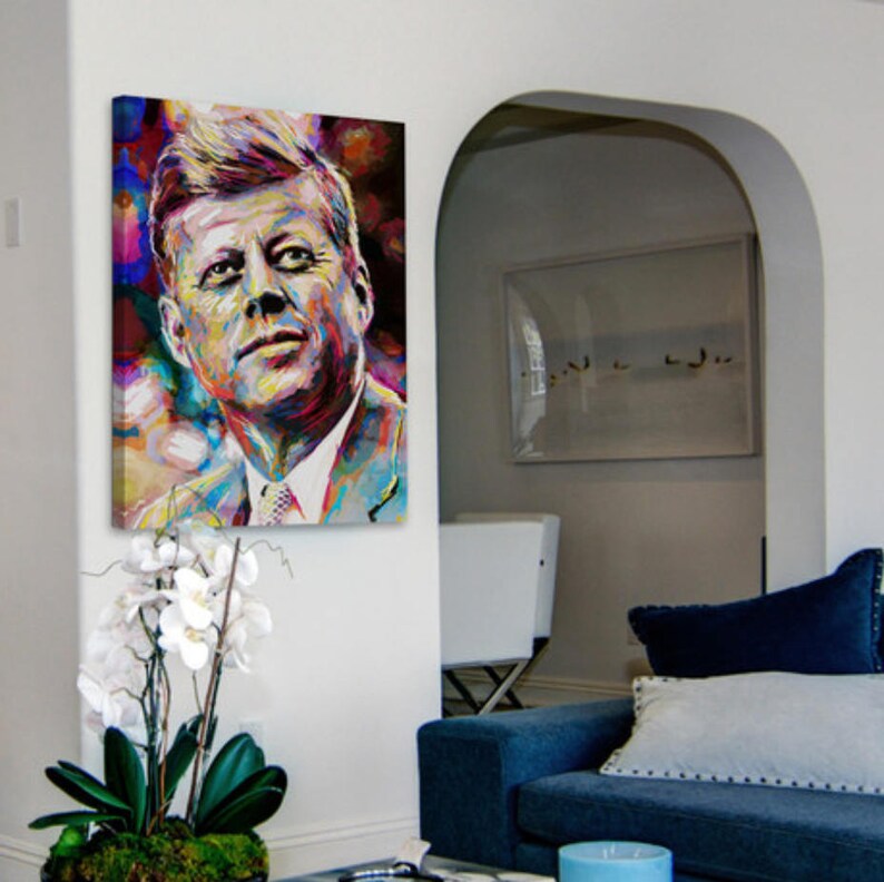 John F Kennedy Canvas Art Jfk Canvas President Painting - Etsy New Zealand