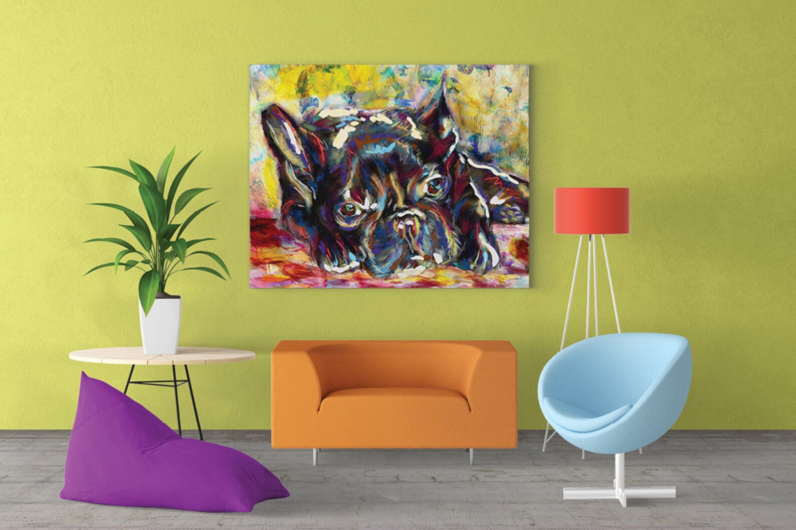 French Bulldog Art, Frenchie Canvas, Frenchie Painting, Dog Painting ...