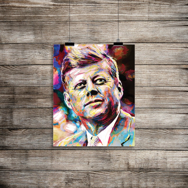 John F Kennedy Art Print JFK Artwork President Painting - Etsy