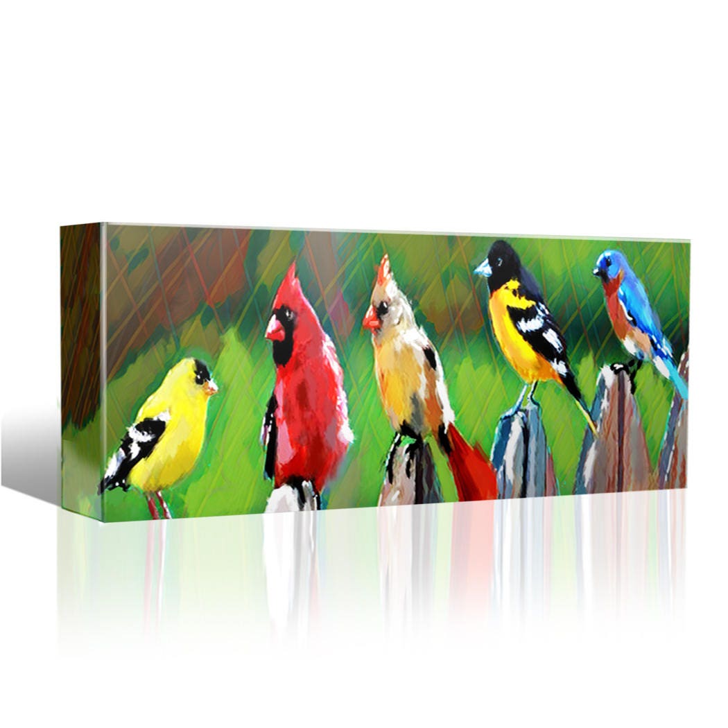 Bird Canvas Art Nature Panoramic painting on Wood Metal | Etsy