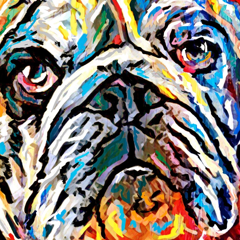 English Bulldog Painting, Bulldog Canvas Print, Pet Wall Art - Etsy