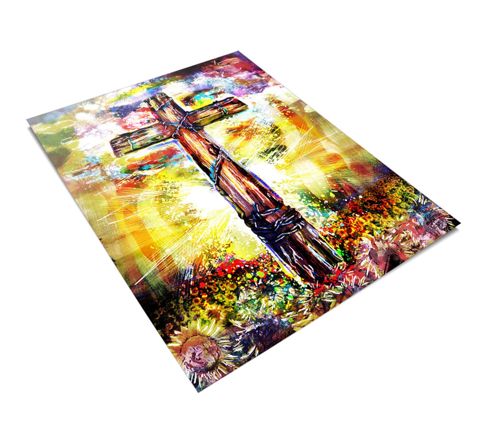 Christian Cross Art Print Cross Art Christian Painting - Etsy UK