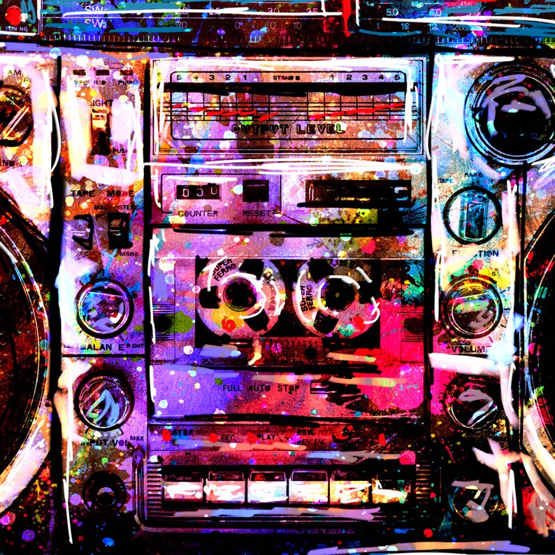 Boombox Art Music Art Radio Canvas Stereo Painting - Etsy