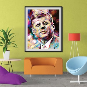John F Kennedy Art Print, JFK Artwork, President Painting - Etsy