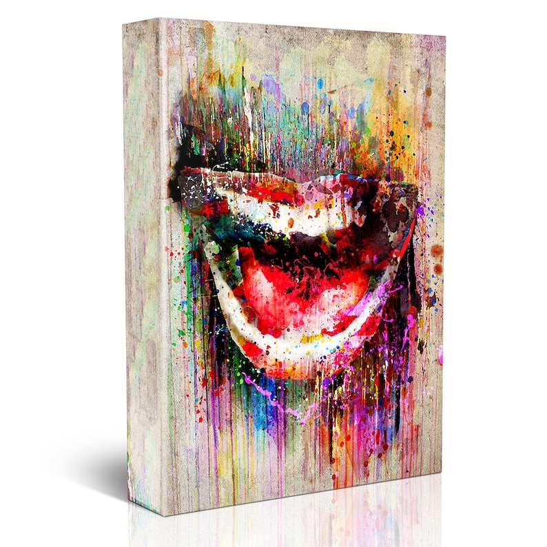 Smile Painting Mouth Canvas Print Lips Wall Art - Etsy