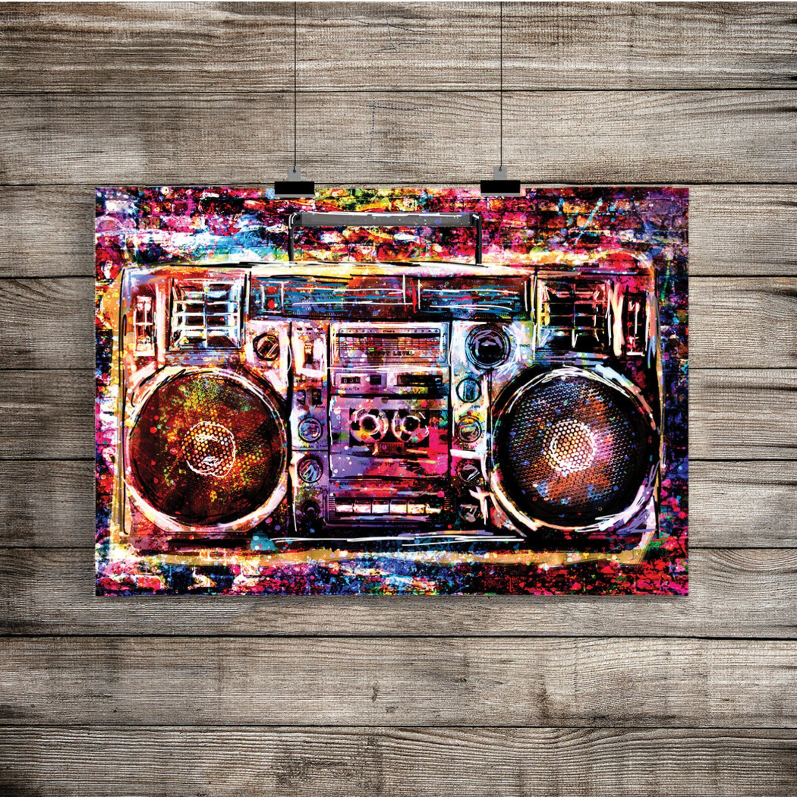 Boombox Art Print Music Art Radio Artwork - Etsy