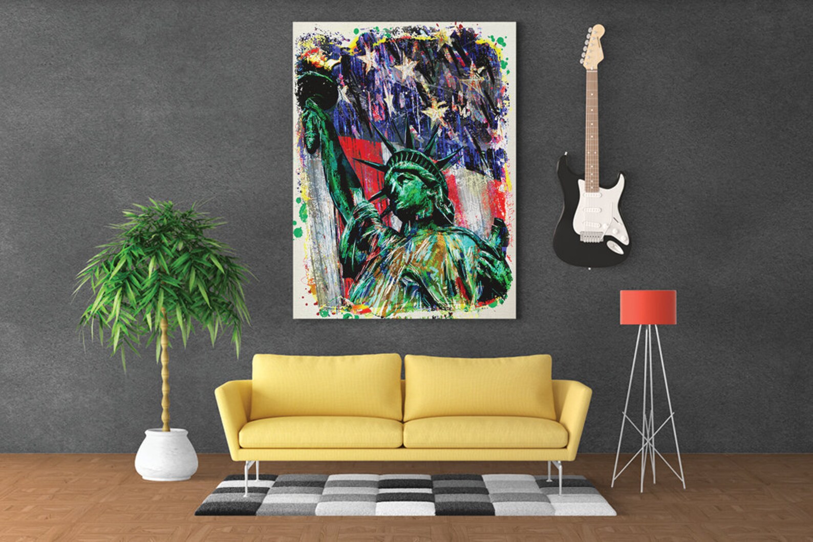 Statue of Liberty Canvas Art, USA Canvas, American Flag Painting - Etsy