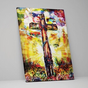 Christian Cross Art, Cross Canvas, Religious Painting - Etsy
