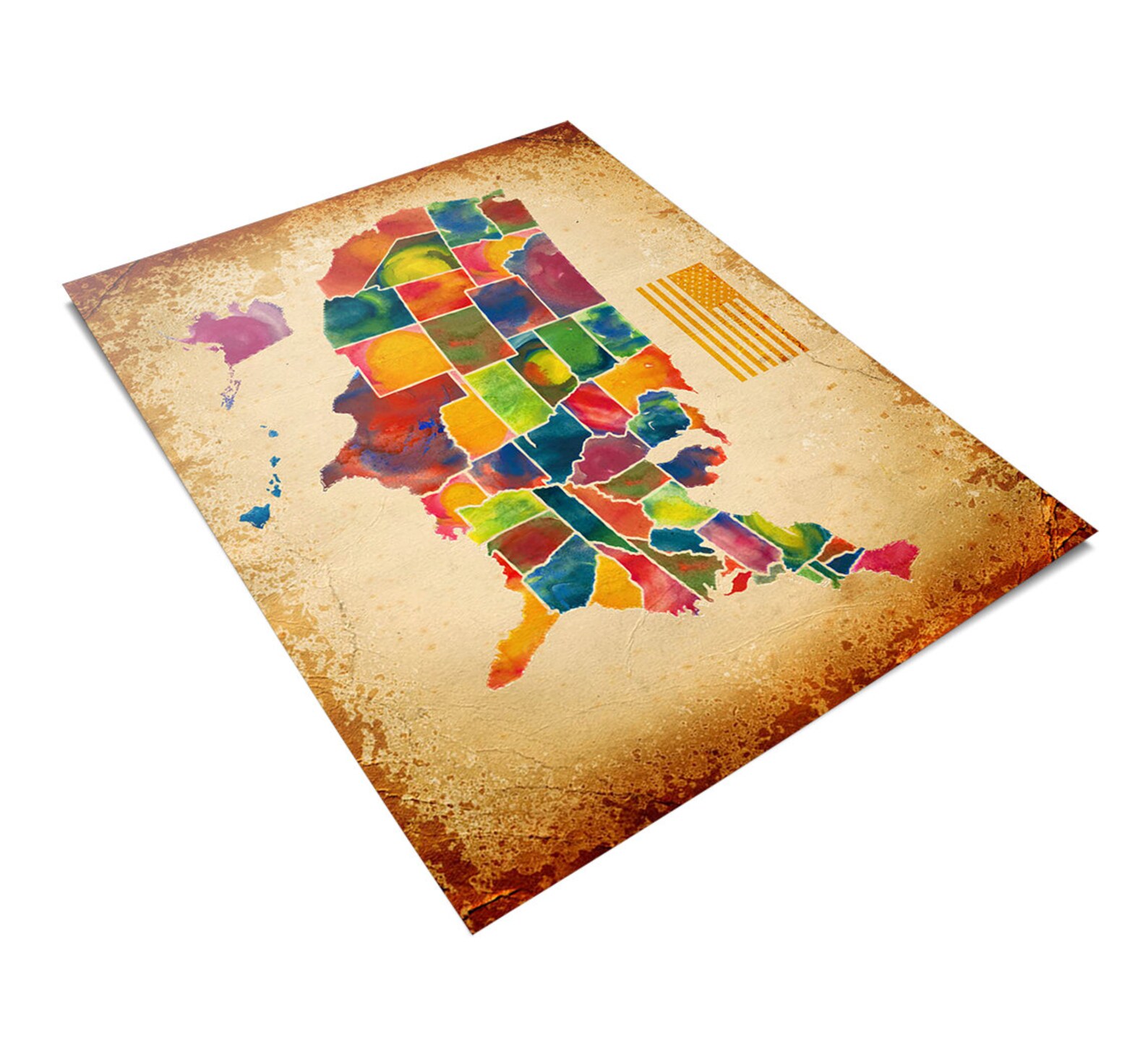 United States Map Art United States Painting US watercolor | Etsy