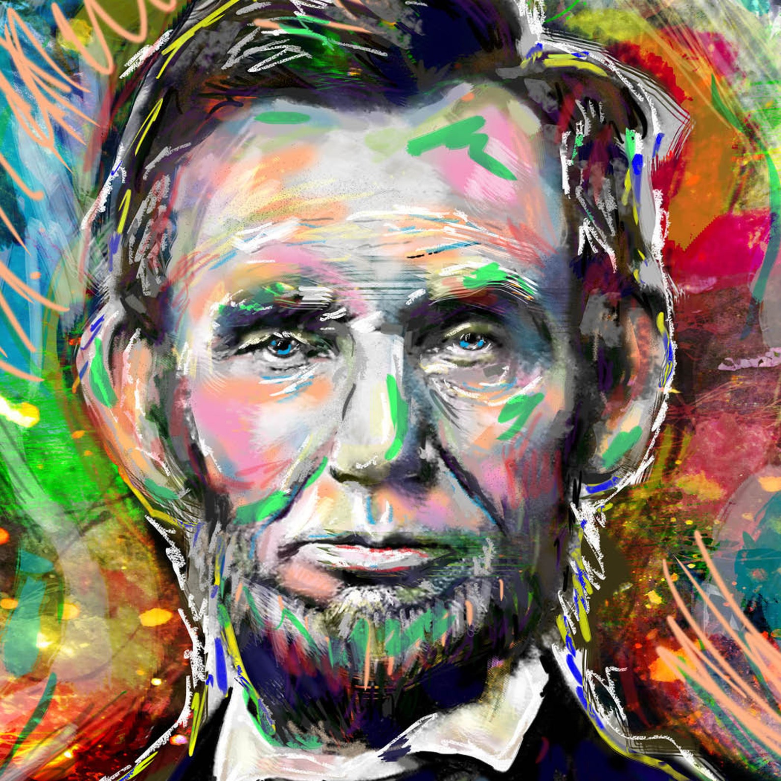 Abraham Lincoln Art Print Abe Lincoln Art President Painting - Etsy