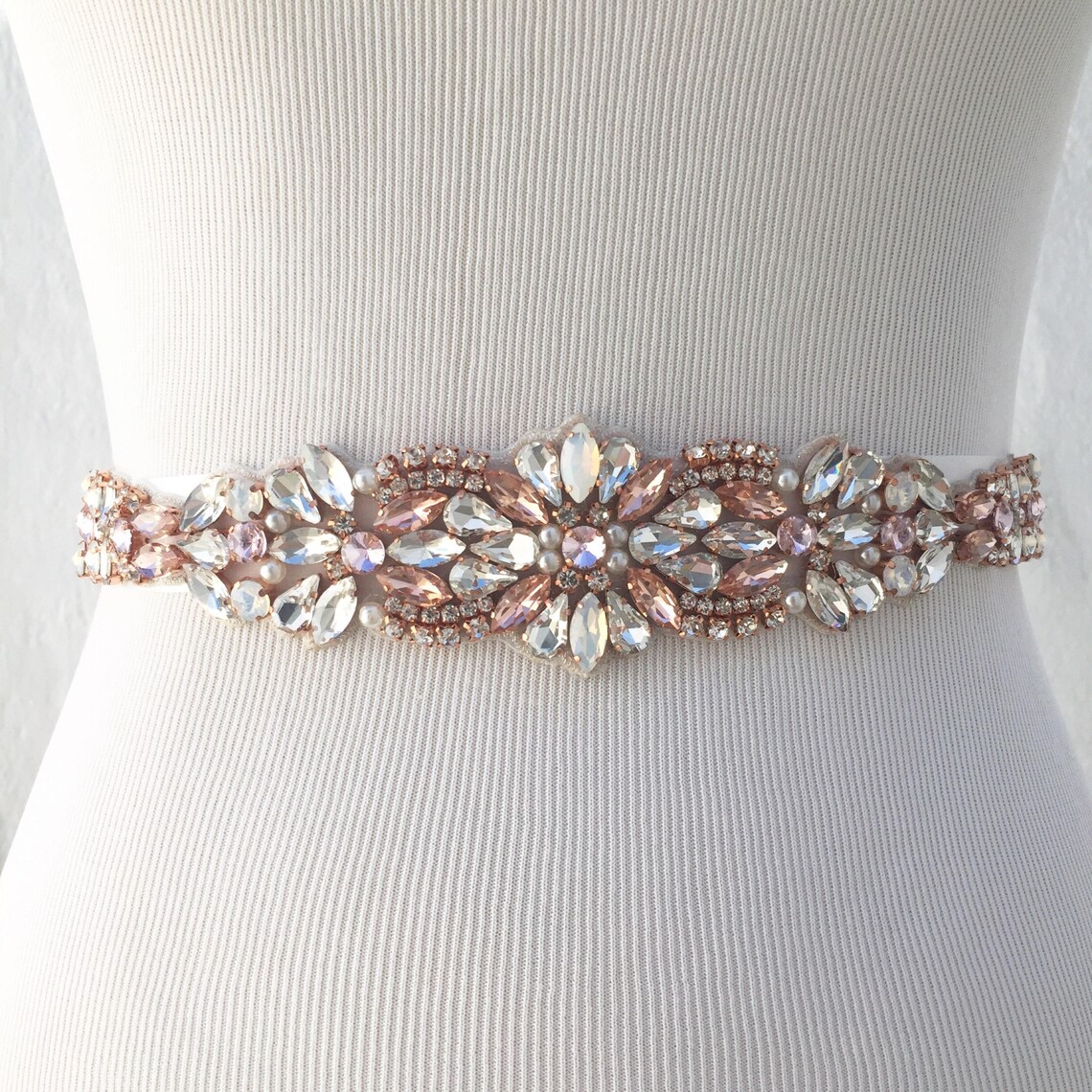 Rose Gold Bridal Sash Bridal Belt Wedding Sash Wedding - Etsy