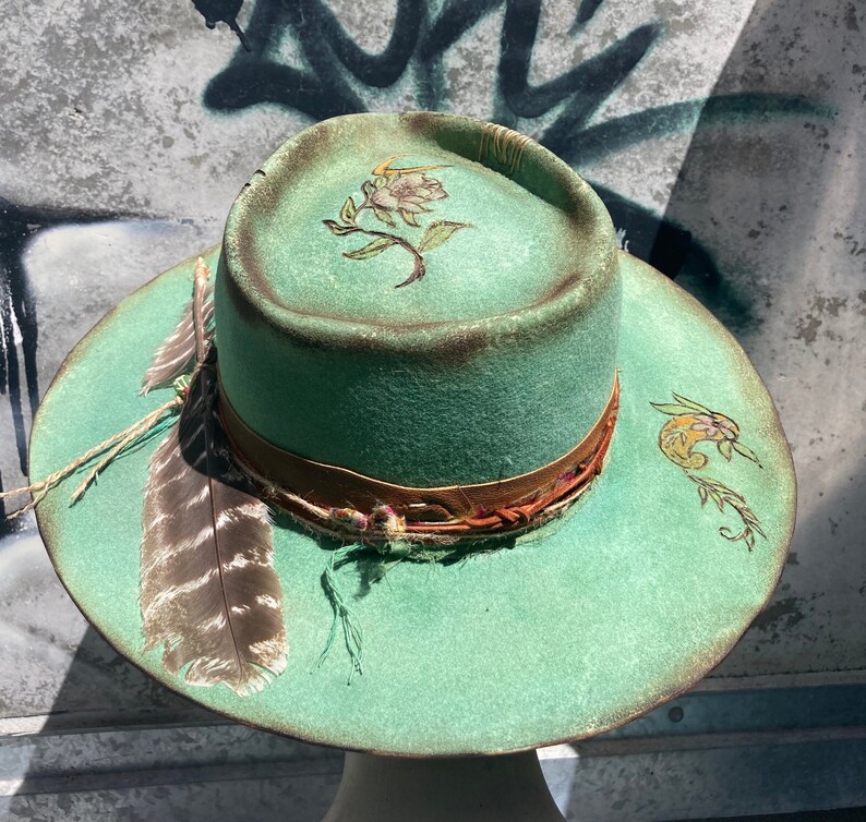Burned Distressed Custom Festival Hat - Etsy