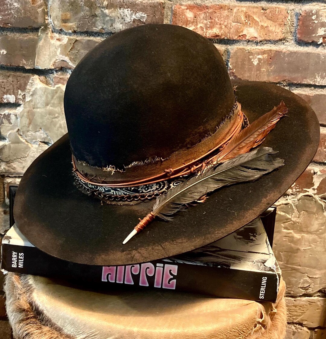 DESPERADO Custom Open Crown Distressed Hat - Etsy