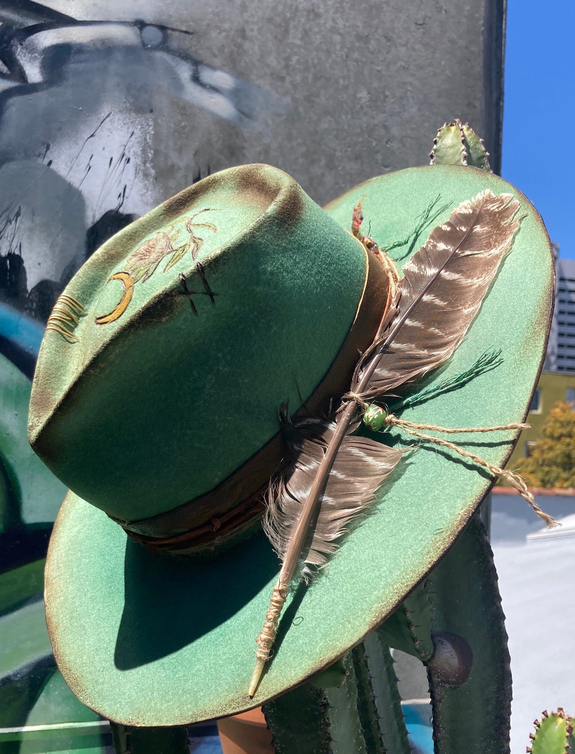 Burned Distressed Custom Festival Hat - Etsy