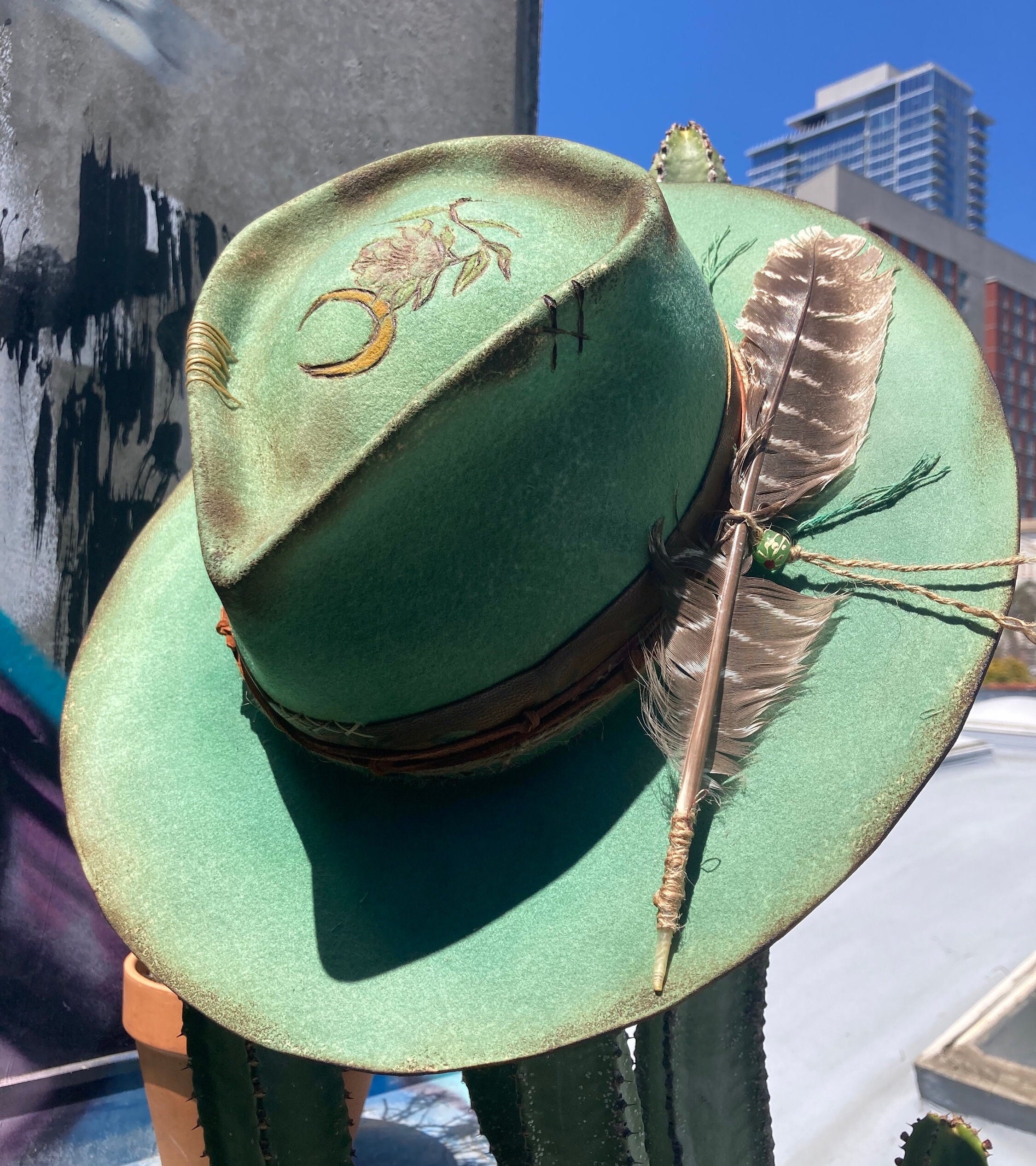 Burned Distressed Custom Festival Hat - Etsy