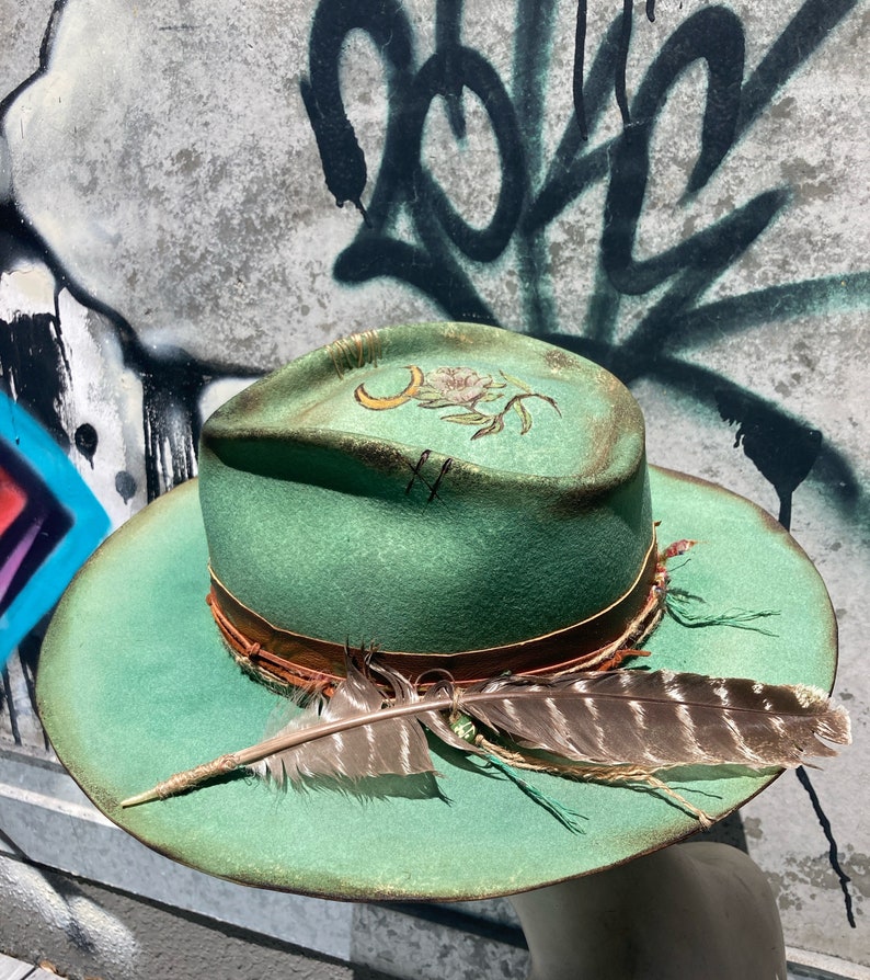 Burned Distressed Custom Festival Hat - Etsy
