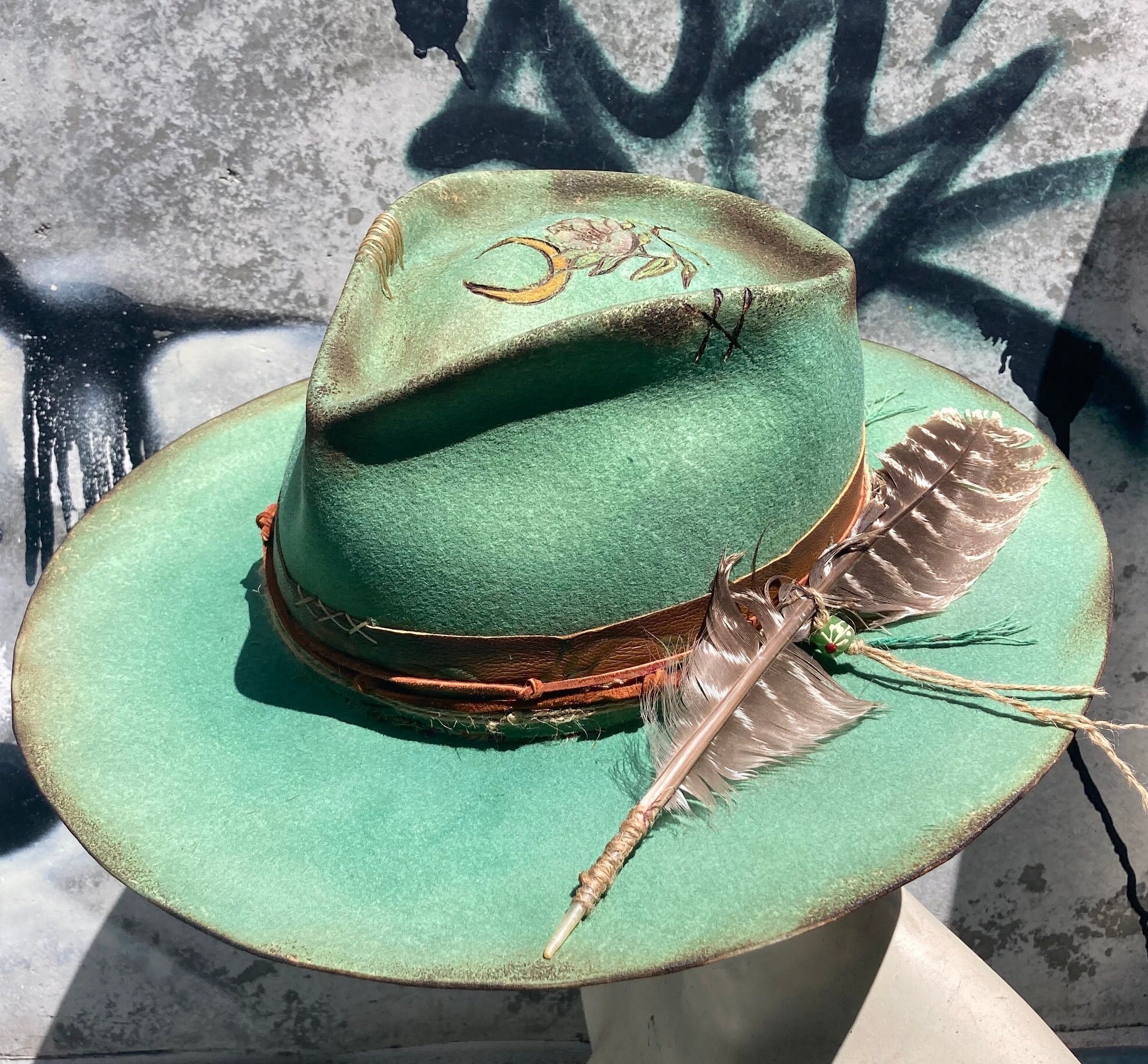 Burned Distressed Custom Festival Hat - Etsy