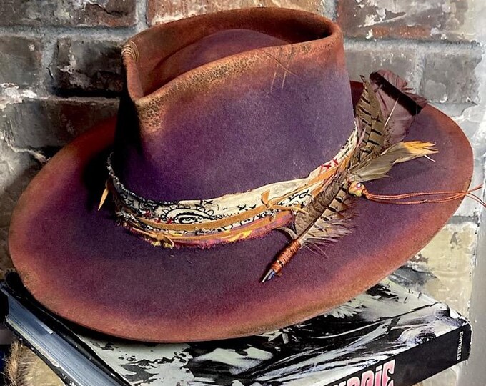 PURPLE HAZE Custom Distressed Cowboy Hat - Etsy