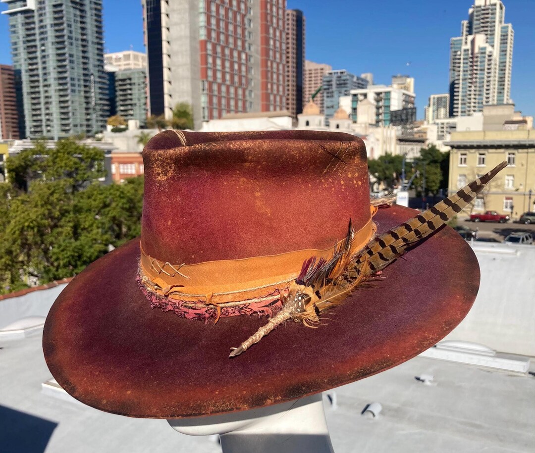 RENEGADE Vintage Custom Fur Felt Distressed Cowboy Hat - Etsy