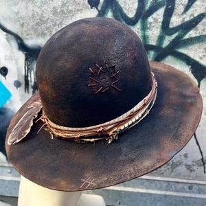 OUTLAW Distressed Open Crown Vintage Style Western Hat - Etsy
