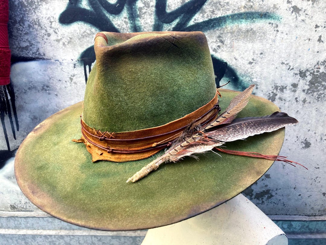 RIVENDELL Custom Distressed Fedora Ranch Hat Sz 7 - Etsy